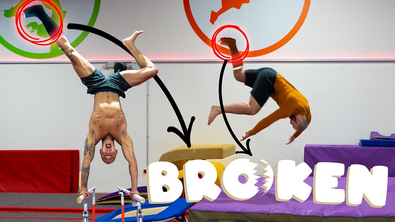 Doing Gymnastics on 1 LEG Challenge - I broke my Foot - YouTube