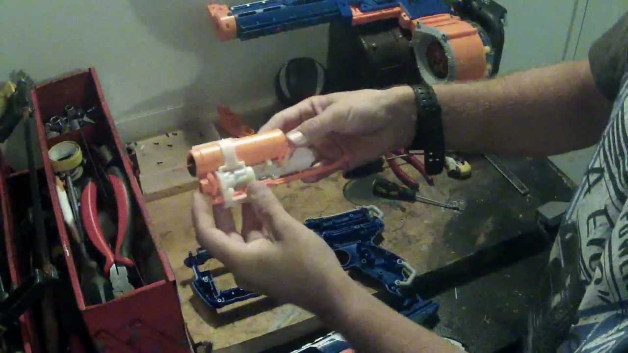 Nerf Strongarm Integration - Retaliator, Stryfe. - YouTube