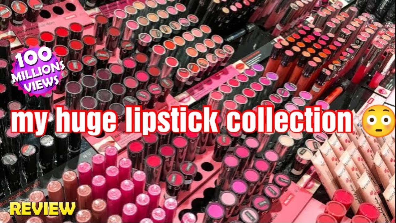 My huge lipsticks collection 😳||lipstick haul #beauty #lipstick - YouTube