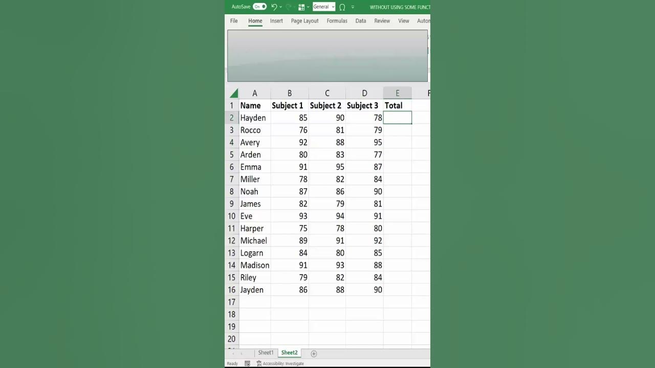 Excel Tips How To Quickly Autosum The Numbers Youtube