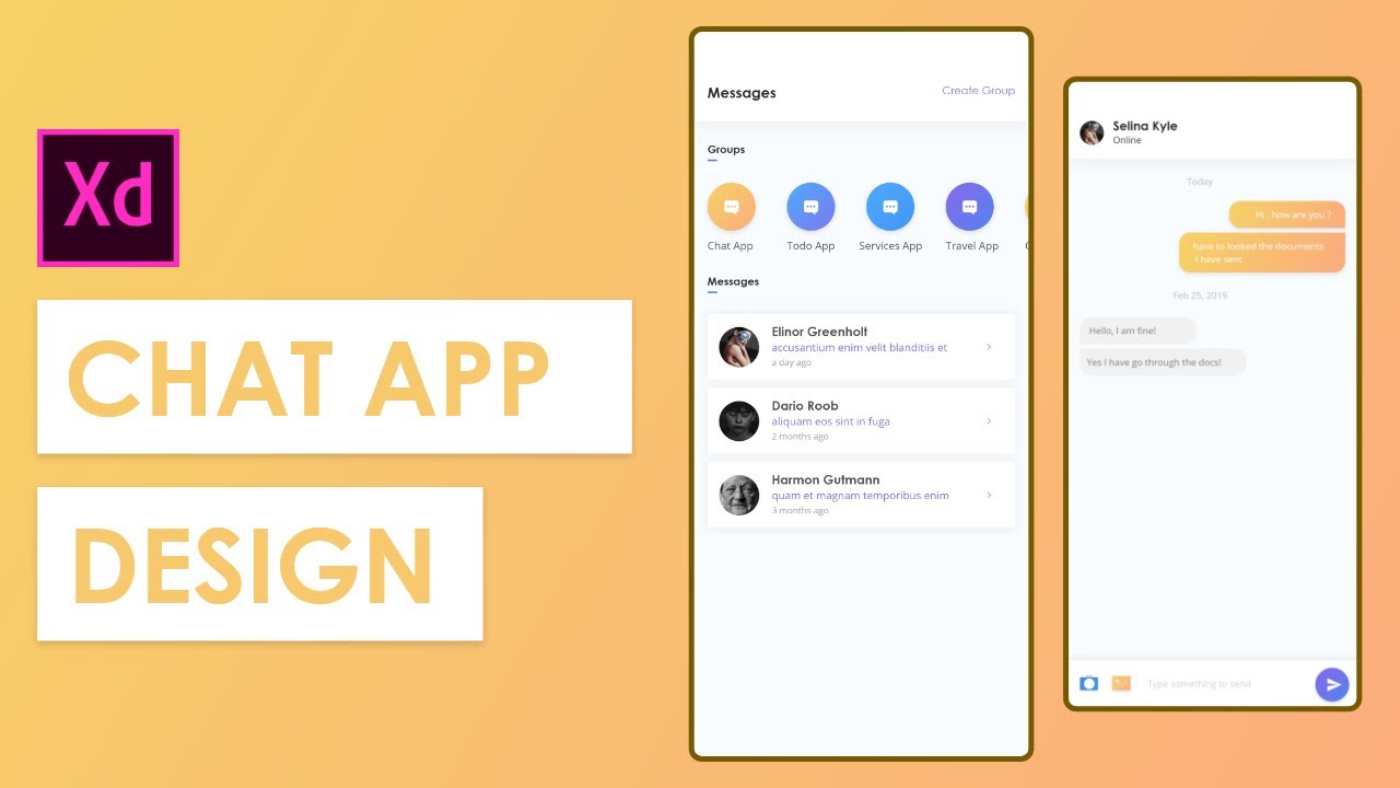 Chat App UI Design In Adobe XD YouTube Chat App UI Design In Adobe XD YouTube