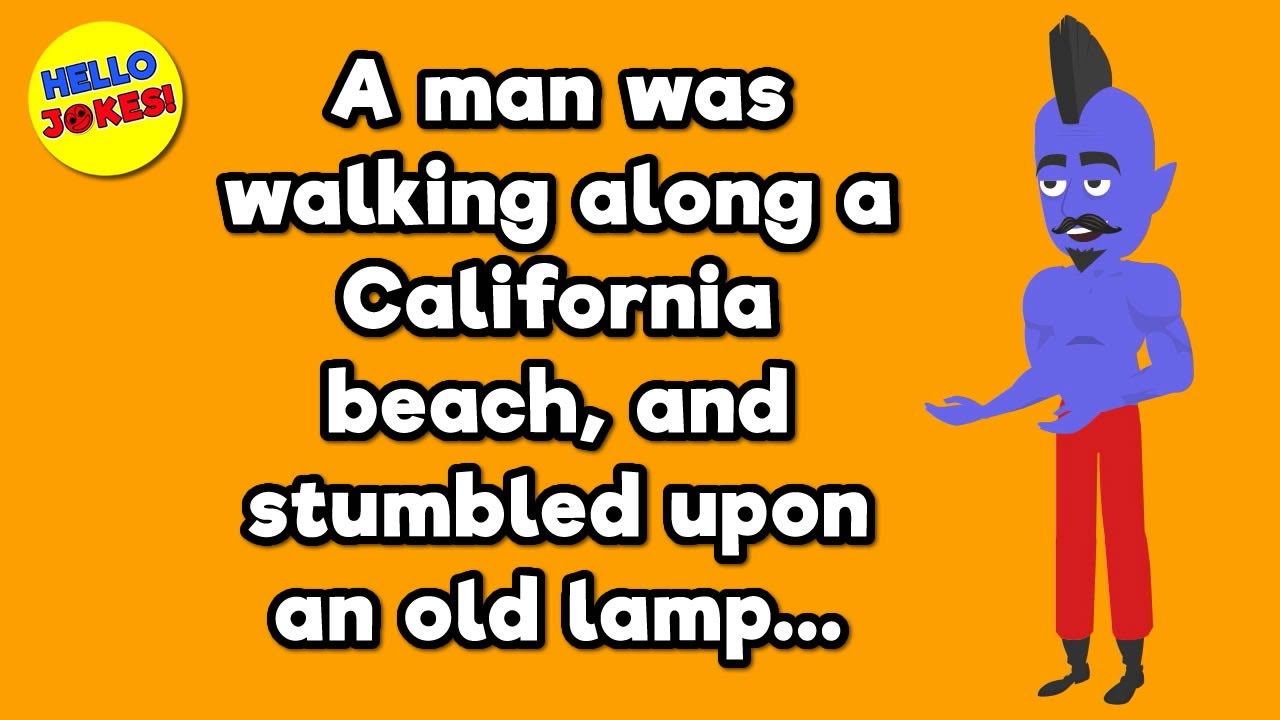 Funny Joke of the Day: A man was walking along a California beach ...