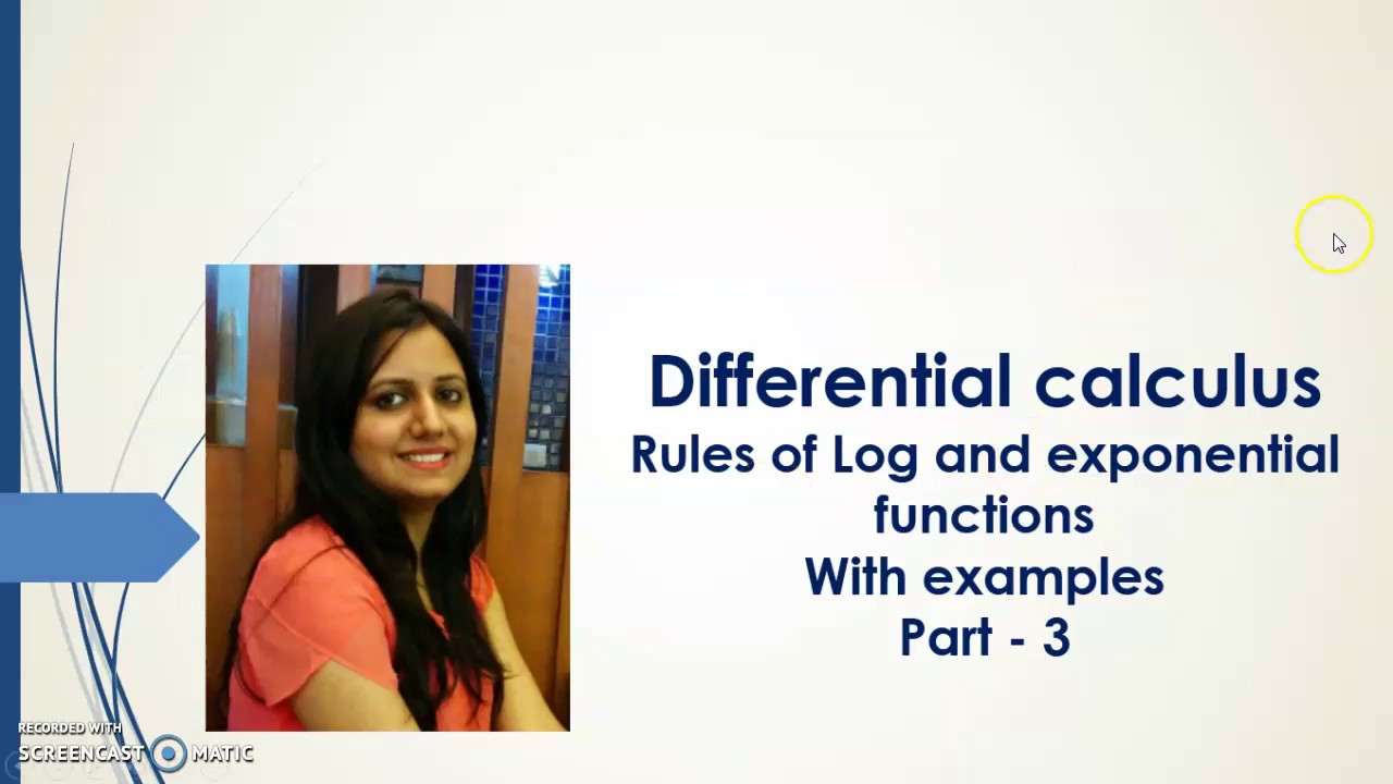 Differential Calculus: Rule of Log, exponential & Implicit function ...