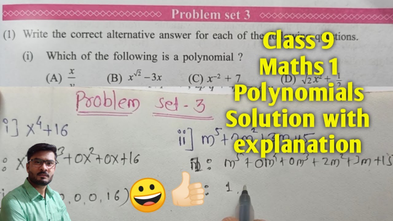 Class 9 Problem set 3 algebra Polynomials - YouTube