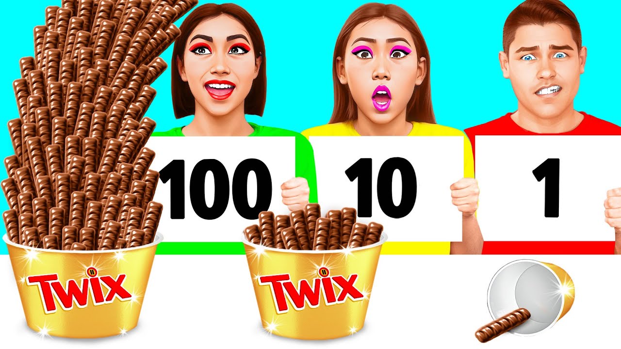 100 खाद्य परतें चुनौती | पागल चुनौती Toon Challenge - YouTube