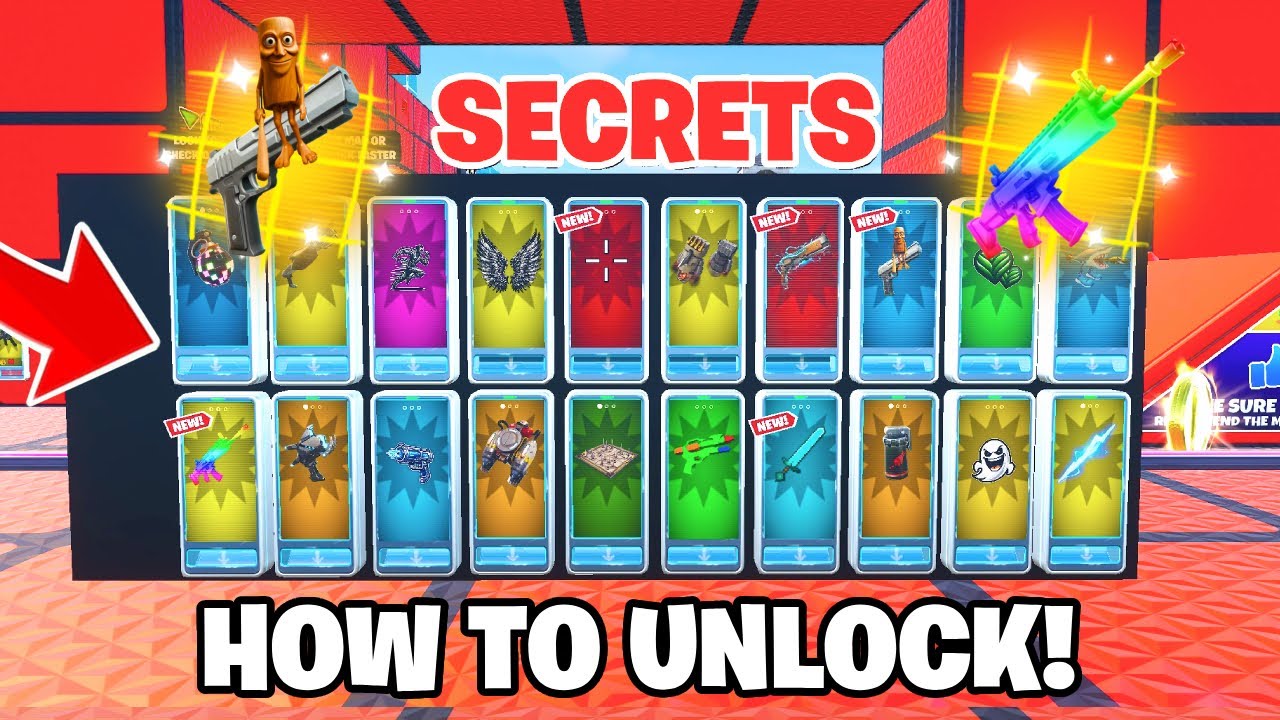 Unlocking All Popular Secrets in Fortnite Map Secret Red VS Blue (3891 ...