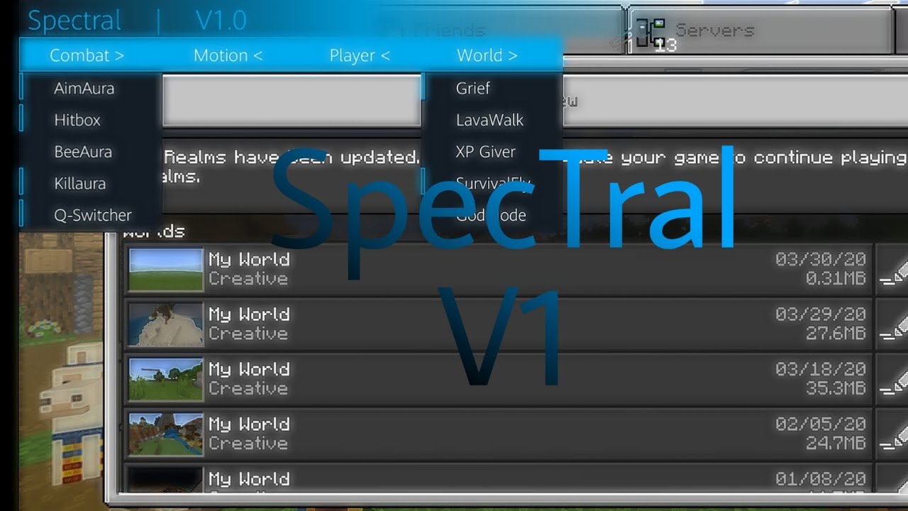 Spectral V1 Release Link in Description [Mcpe Hack client] - YouTube