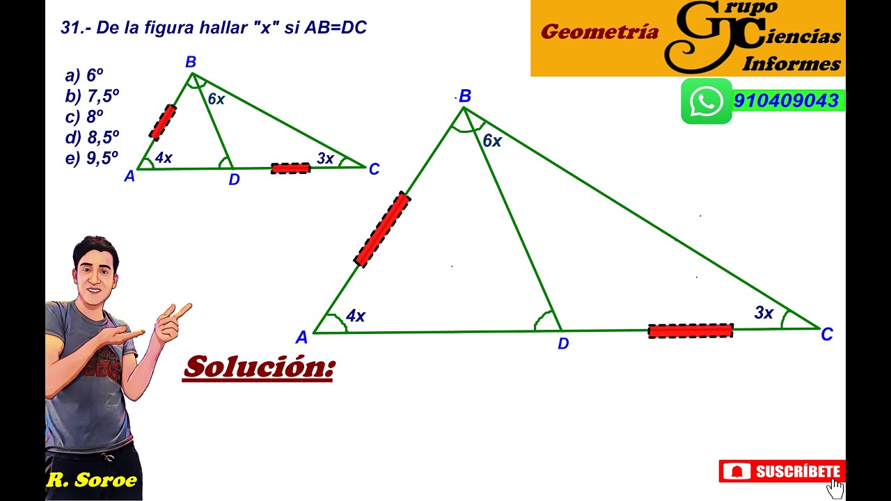 CONSTRUCCION DE TRIANGULOS GEOMETRIA PLANAE JERCICIO Nº 31 - YouTube