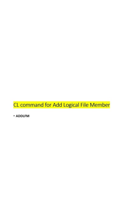 CL command for Add Logical File Member in IBM i AS400 - YouTube