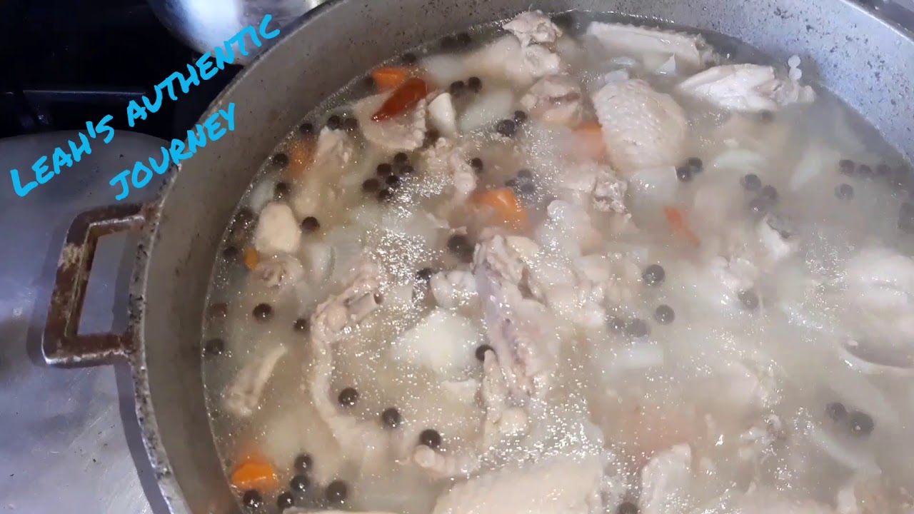 bahamian souse with corn bread/ my own version - YouTube