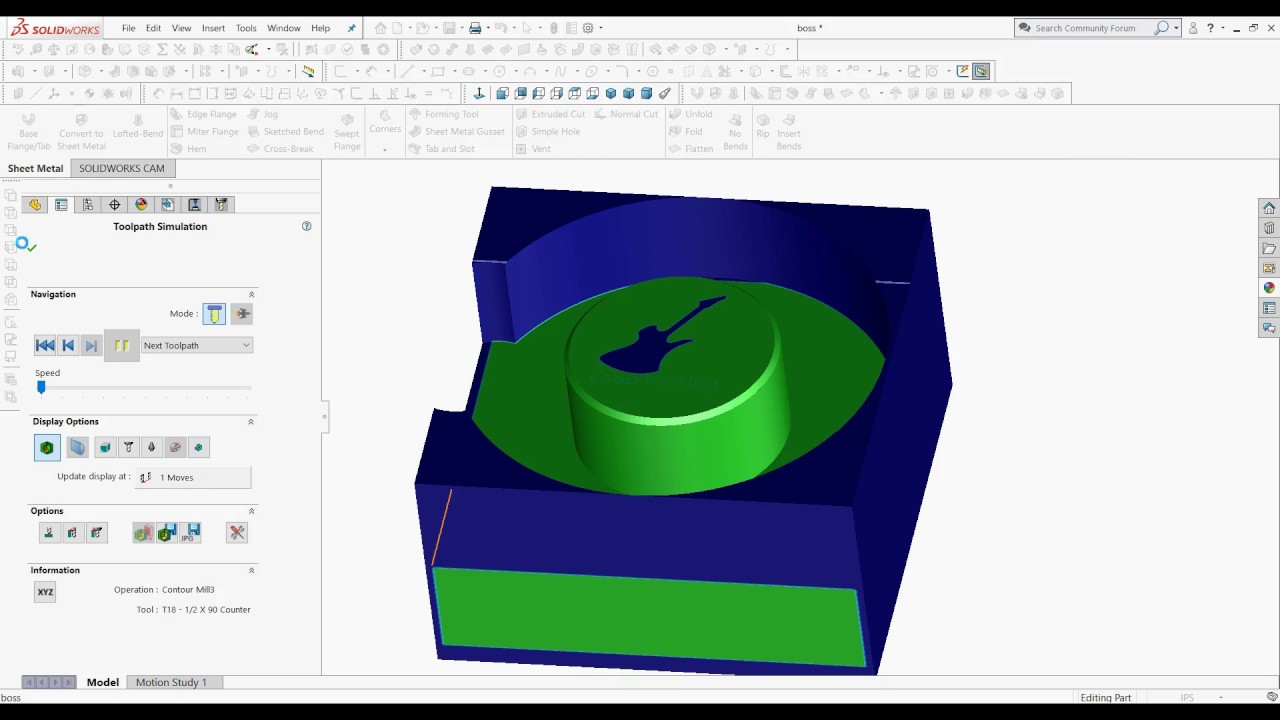 Solidworks machining a chamfer 2018 - YouTube