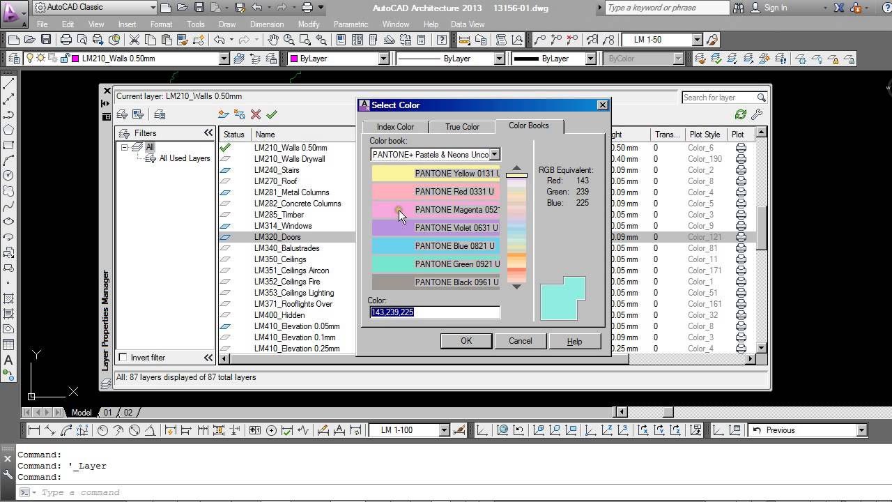 AutoCAD Layers Tutorial Part 3: Using Colours - YouTube