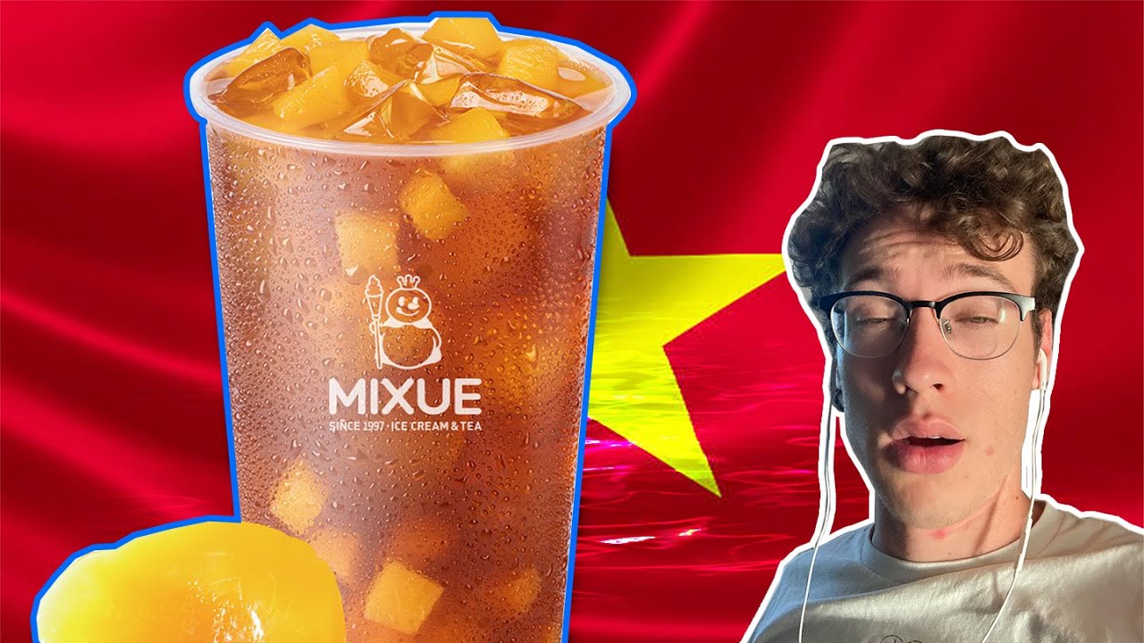 Mixue Peach Iced Tea Drink Review (speedrun) - YouTube