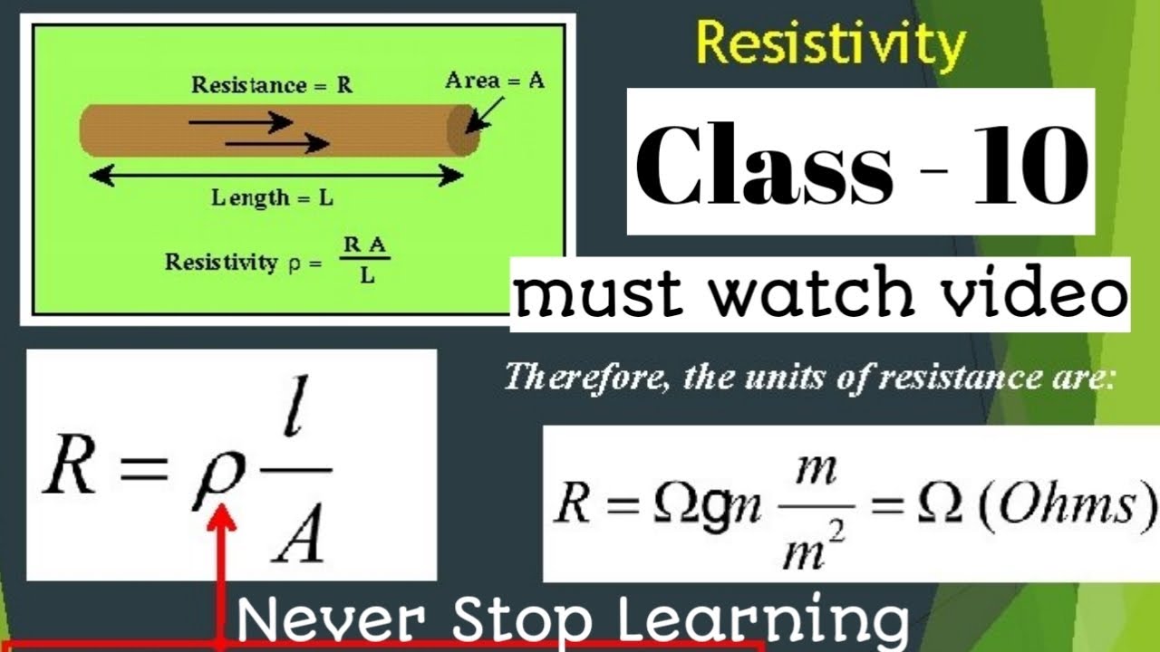 resistivity class 10 complete concept, electricity class 10, - YouTube