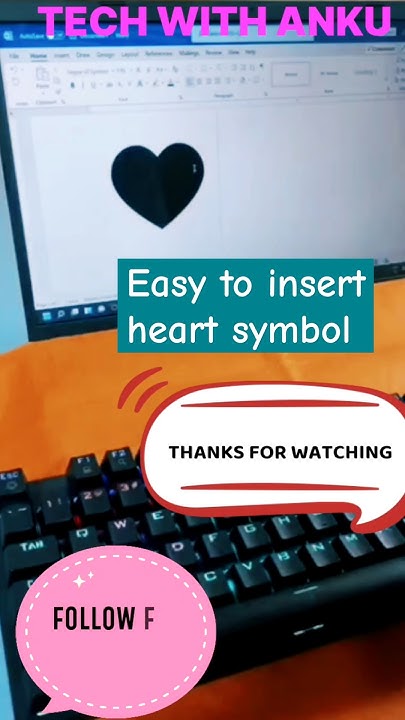 How to insert heart symbol in ms word|Easy tutorial #shorts #viralreels #computer #ms word# ...