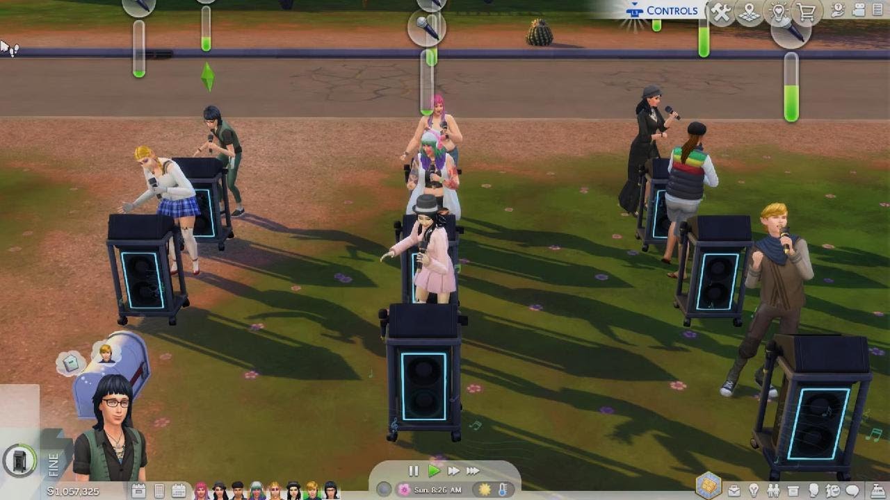 The Sims 4 I made 8 sims sing on karaoke machine - YouTube