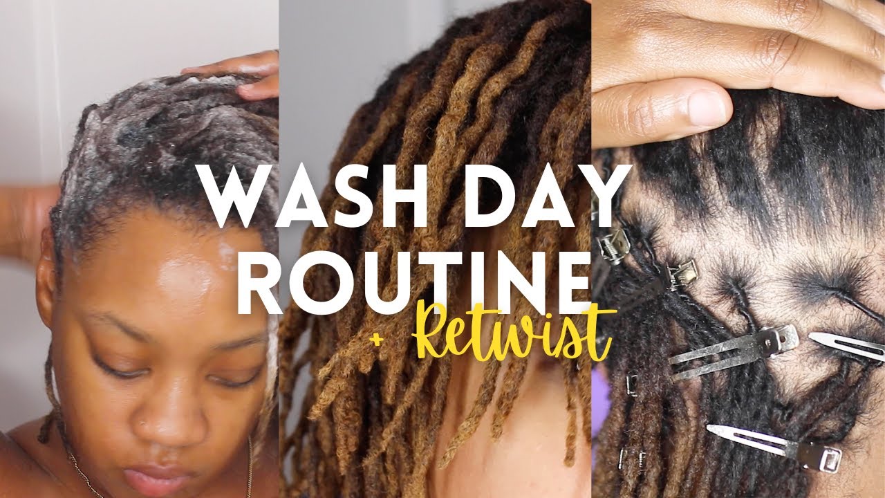 Loc Wash Day Routine for mature locs! (Current 2023) PLUS Retwist ...