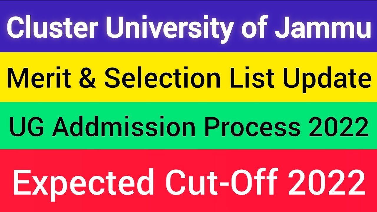 Merit List Update for Cluster University of Jammu | Expected Cut-Off ...