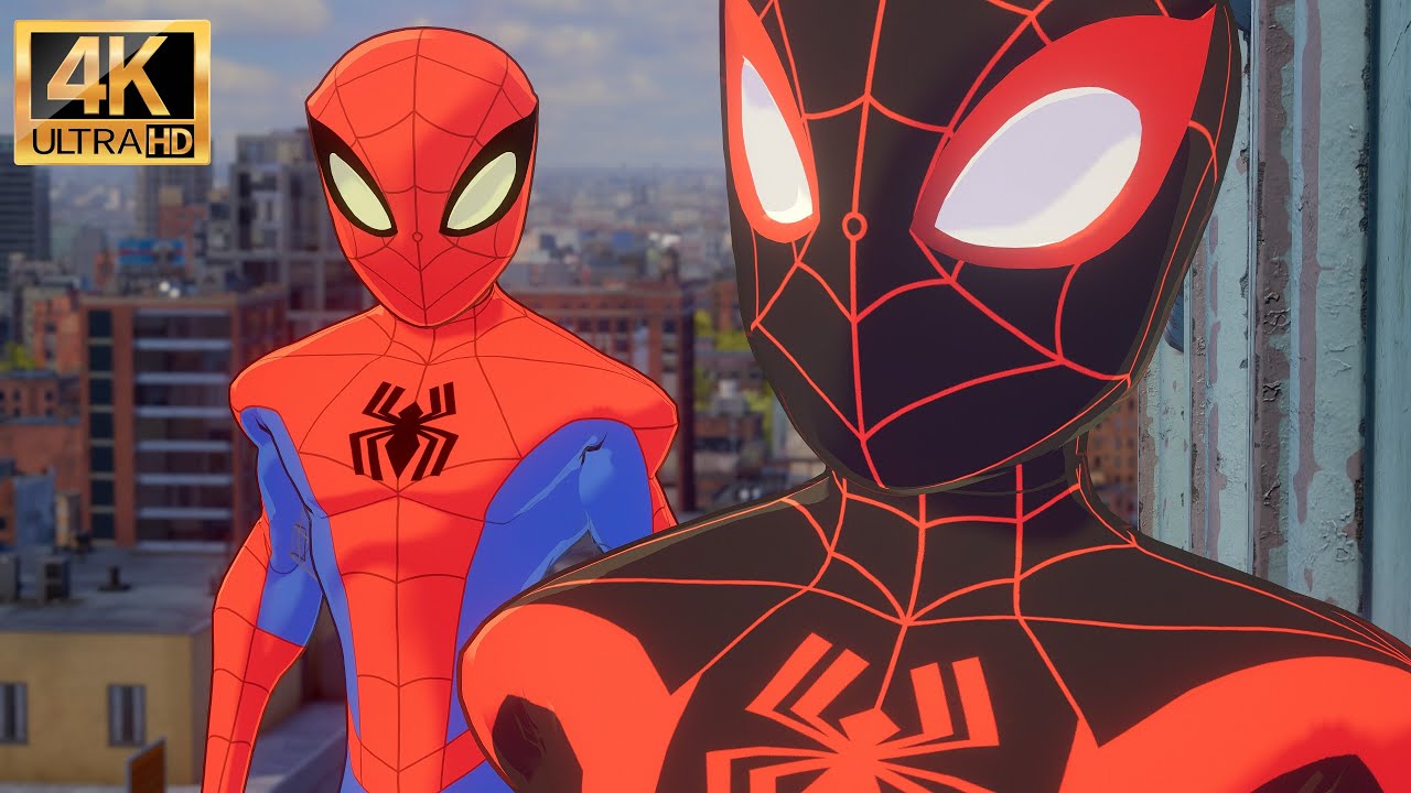 The Spectacular Spider-Men Fighting Hunters | Marvel's Spider-Man 2 ...