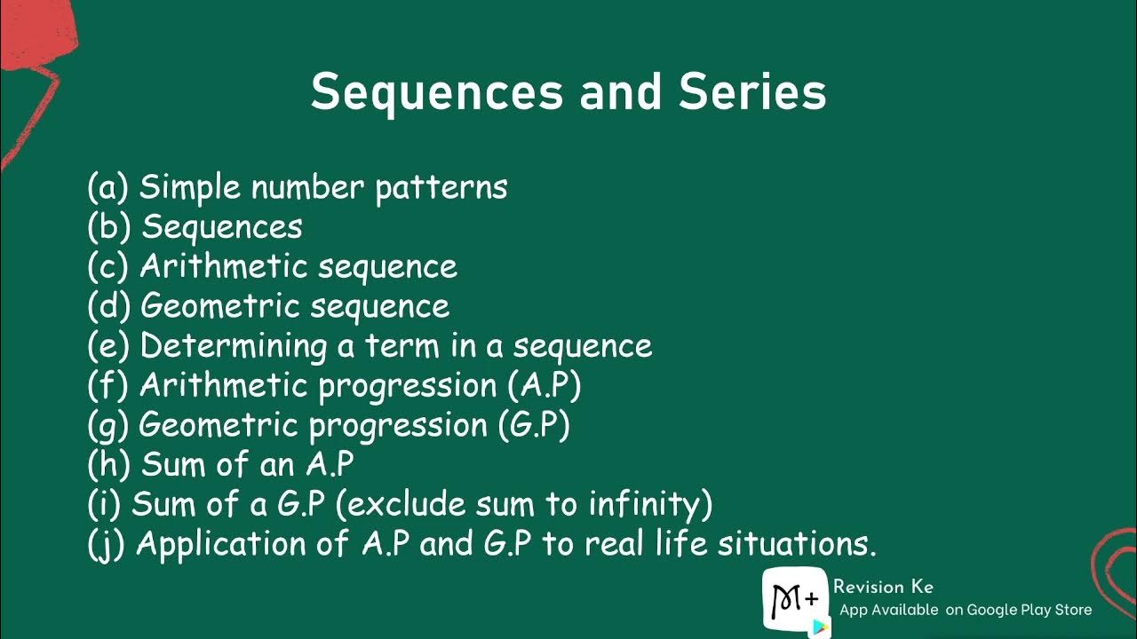 Sequences and Series | Intro | Form 3 Mathematics KCSE Revision - YouTube