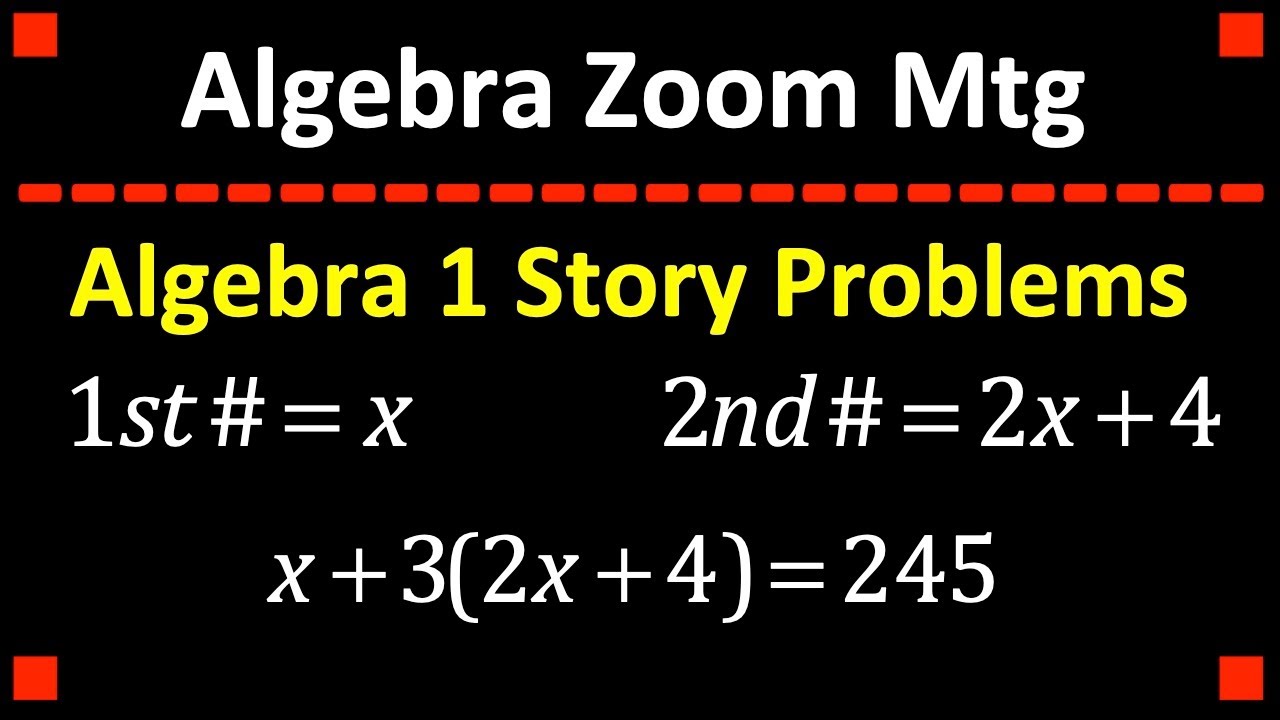 Algebra 1 Consecutive Integer Problems & Other Algebra Word Problems ...