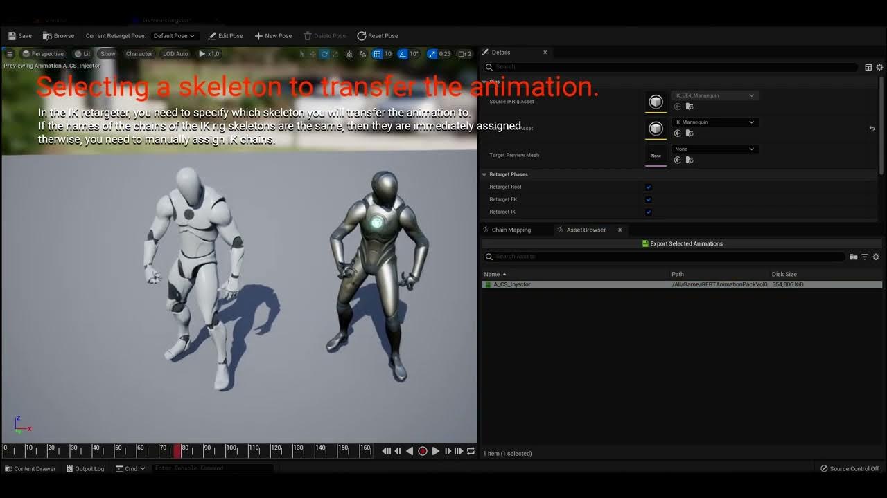 Ue5 Tutorial Retarget Animation From Ue4 Skeleton To Ue5 Skeleton Or Others Youtube