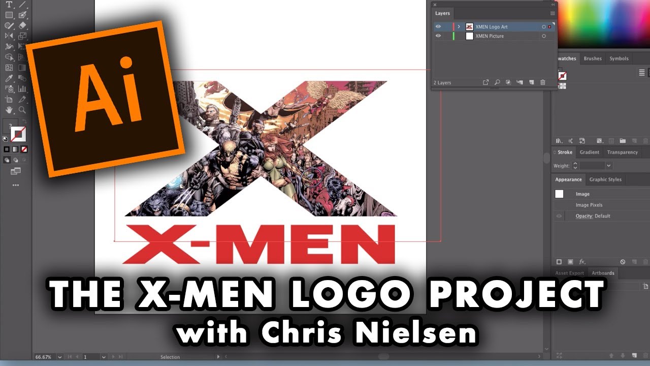 My Tutorial on how to Draw the X-MEN LOGO in Adobe Illustrator CC - YouTube