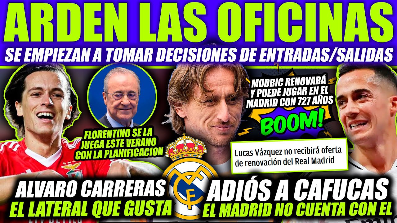 ¡BOMBAZO EN EL MADRID! ALVARO CARRERAS es el OBJETIVO - LUCAS VAZQUEZ ...