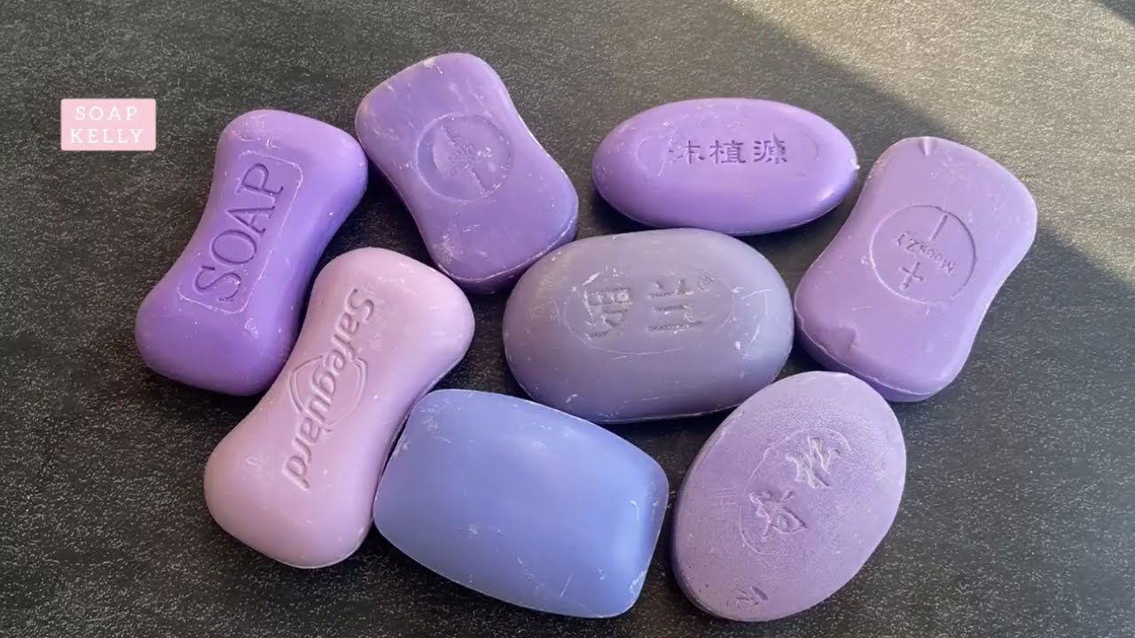 Purple Soap Carving 🧼Soap Unboxing ASMR ️Soap Bar & Ball Relaxing ...