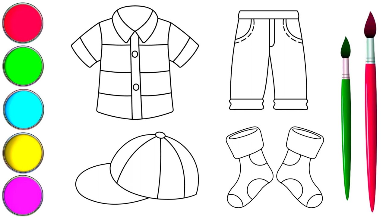 Kids Dress Drawing, Painting & Coloring For Kids And Toddlers | Learn ...