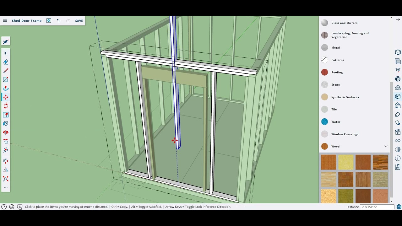 SketchUp 16 Door Framing (Jack, King & Cripple Studs) - YouTube