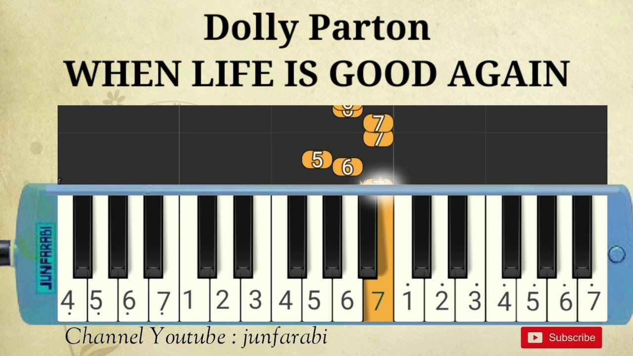 Dolly Parton - WHEN LIFE IS GOOD AGAIN - melodika tutorial - YouTube