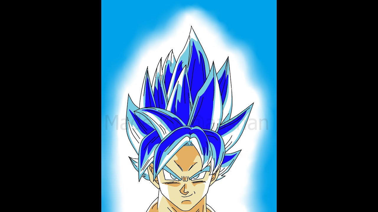 Goku SSB Face Speed Drawing - YouTube