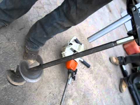 2) STIHL AUGER BT-45 SINGLE MAN AUGER BOTH WORK GREAT 30" BITS - YouTube