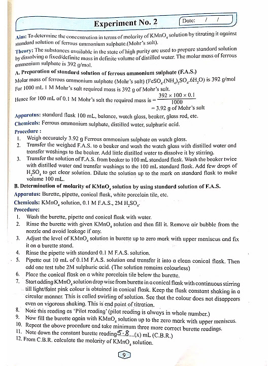 Chemistry Practical Class 12th...🤘"EXPERIMENT No 2" ....#experiment #chemistry#learnology04 ...