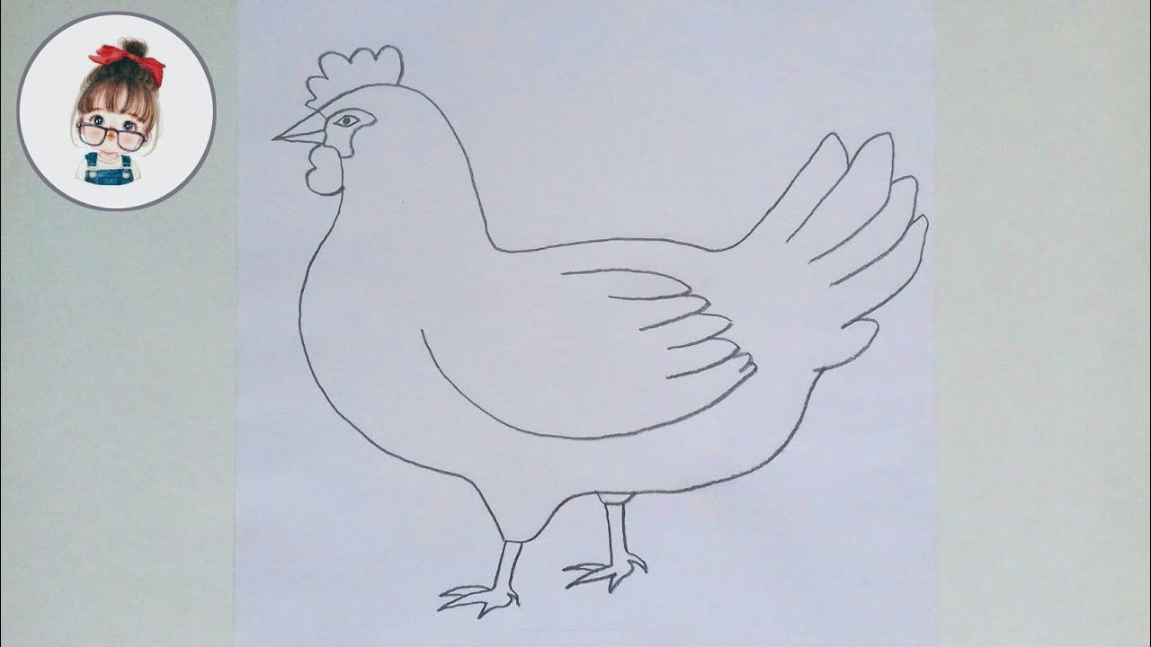 how to draw hen easy step by step | easy hen sketch @MTCRDrawing - YouTube