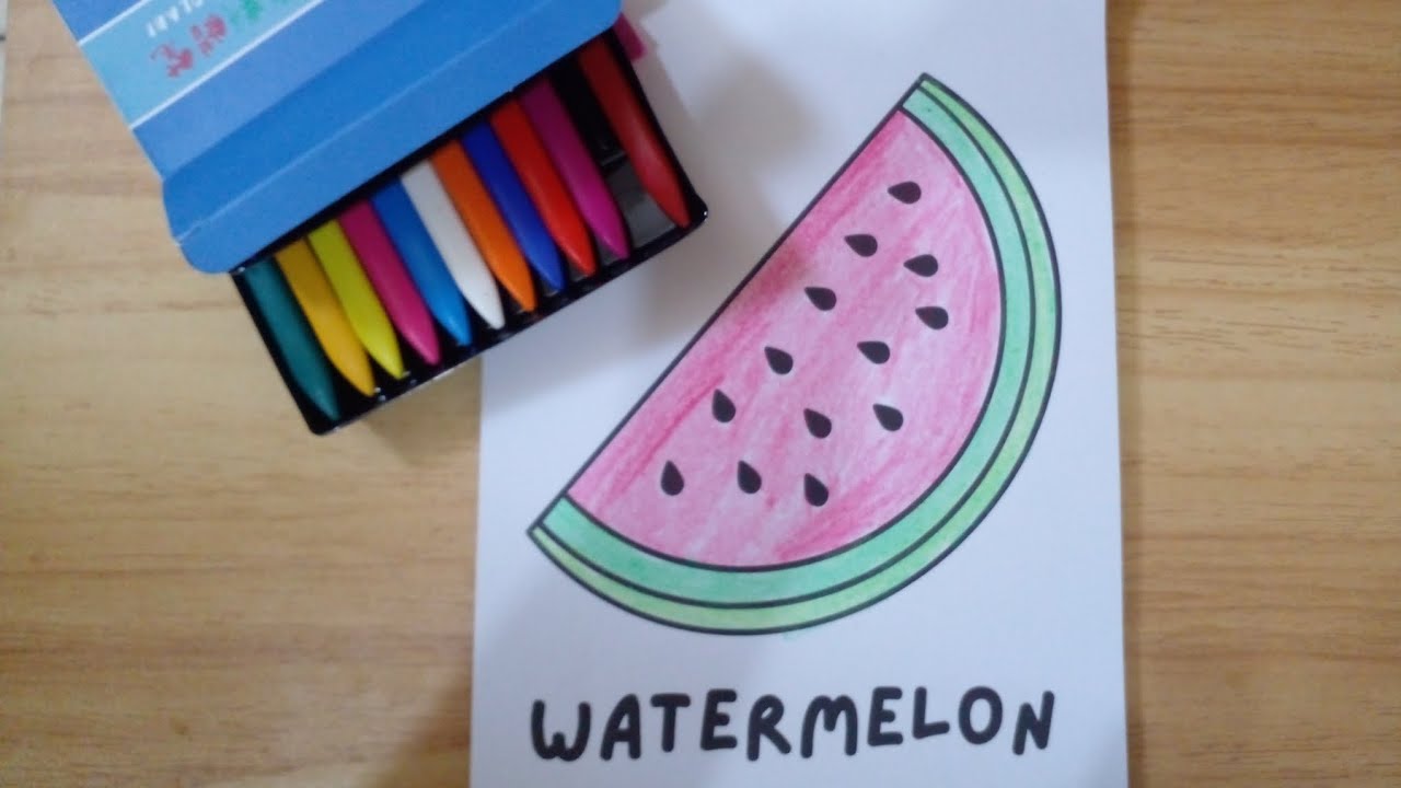 THE SOUND OF LEARNING TO COLOR PICTURES OF WATERMELON WITH CRAYONS ...