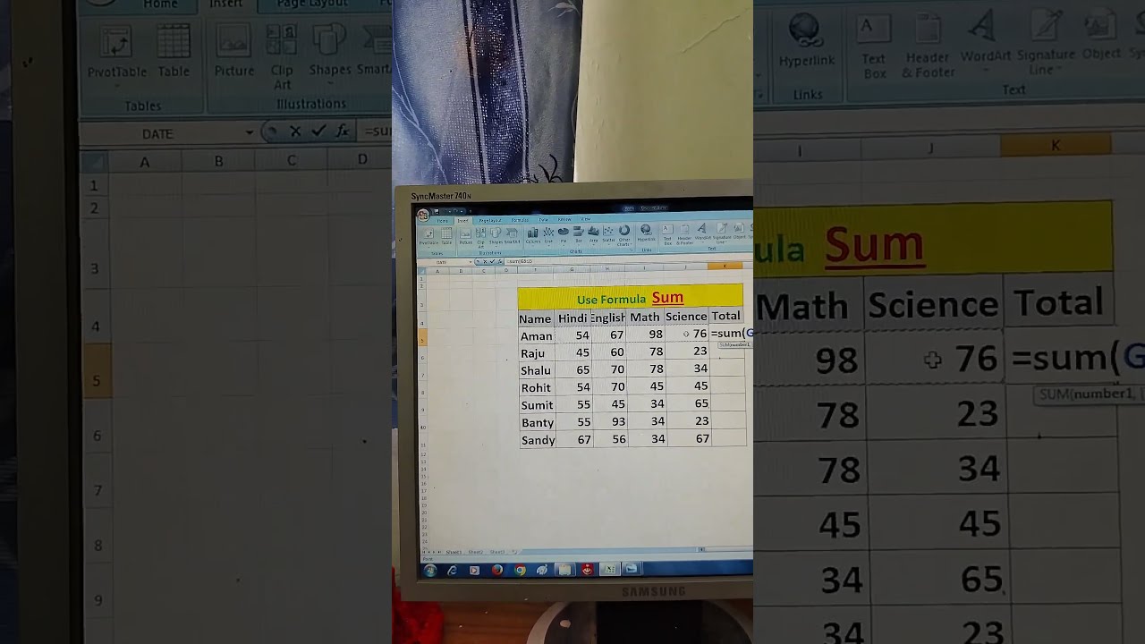 Use Sum Formula In Excel Excel In Sum Formula In Hindi computer Use Sum Formula In Excel Excel In Sum Formula In Hindi computer