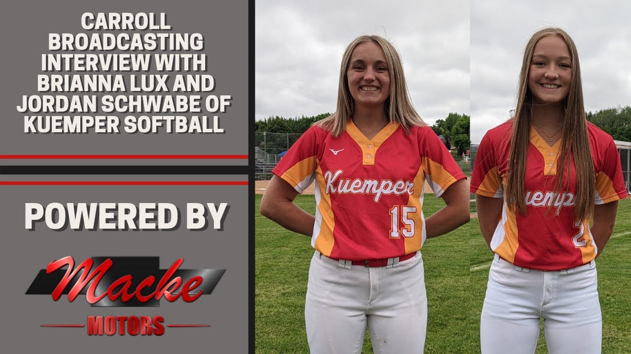Tyler Brunner talks with Brianna Lux and Jordan Schwabe of Kuemper ...