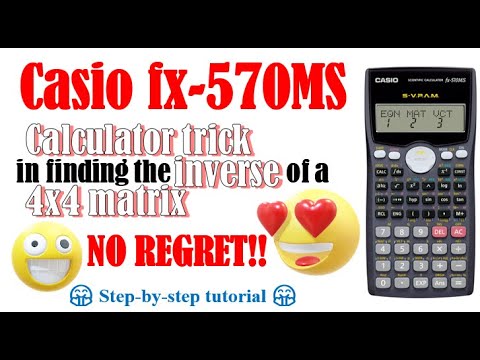 Inverse of 4x4 matrix (fx-570MS, fx-991MS) - YouTube