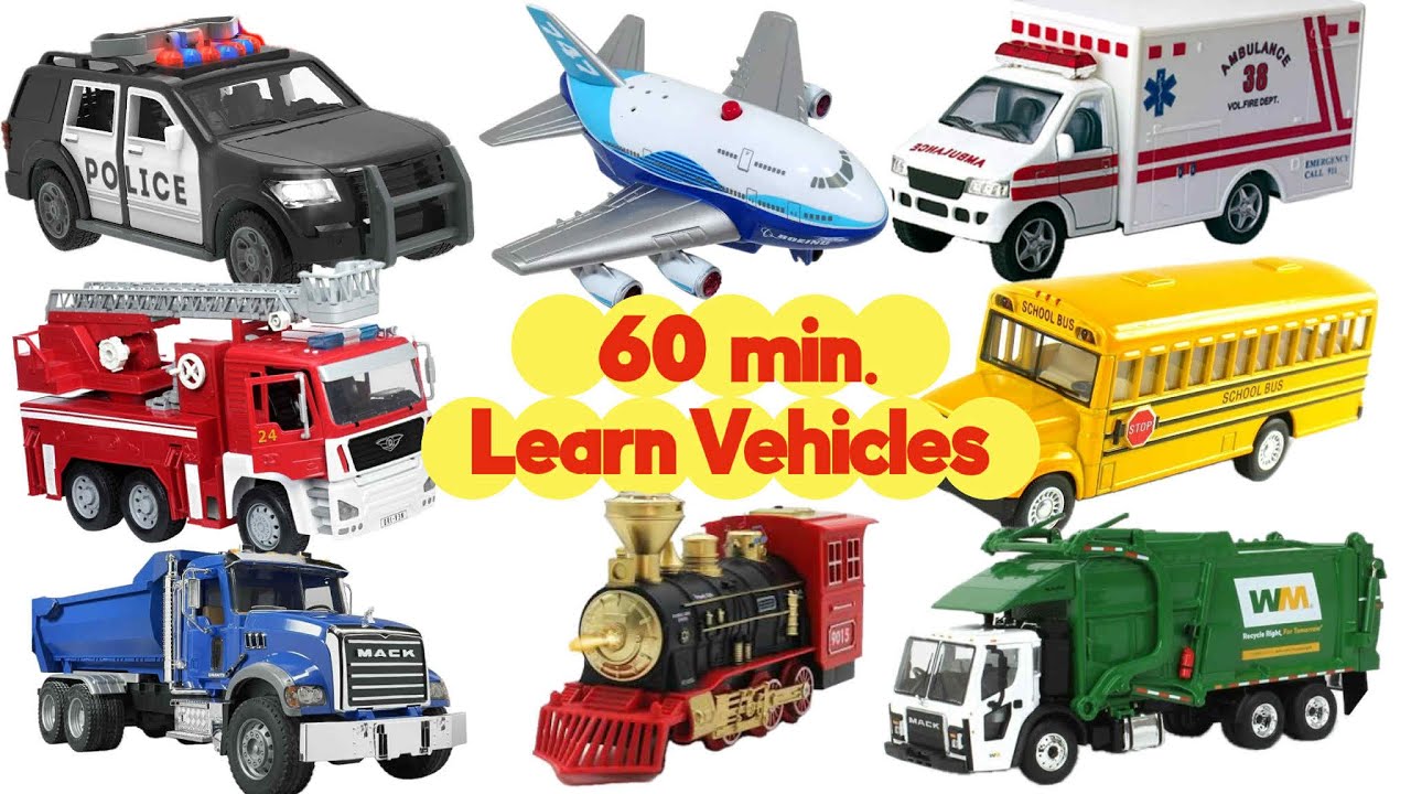 Learn Vehicles, Fire Truck, Train, Bus with Activity Puzzle | Best ...