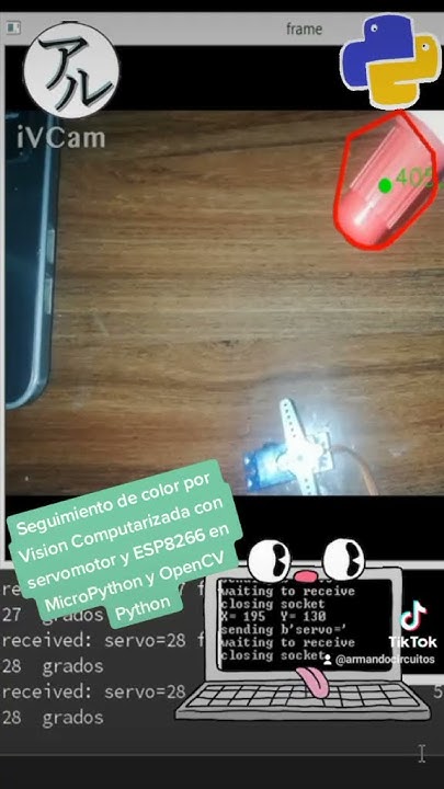 Seguidor de color con servomotor y ESP8266 en MicroPython y OpenCV en Python - YouTube