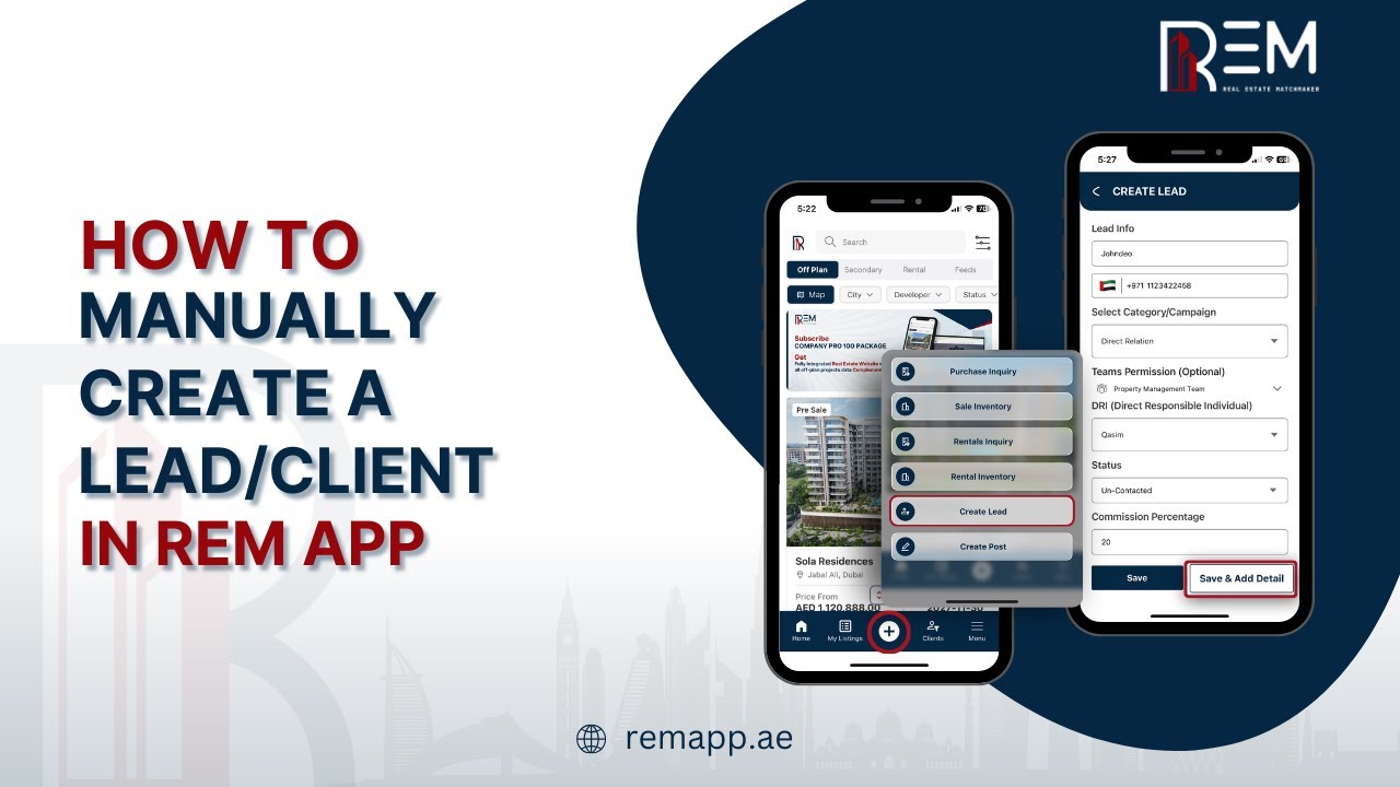 How to Manually Create a Lead Client in the REM App - YouTube