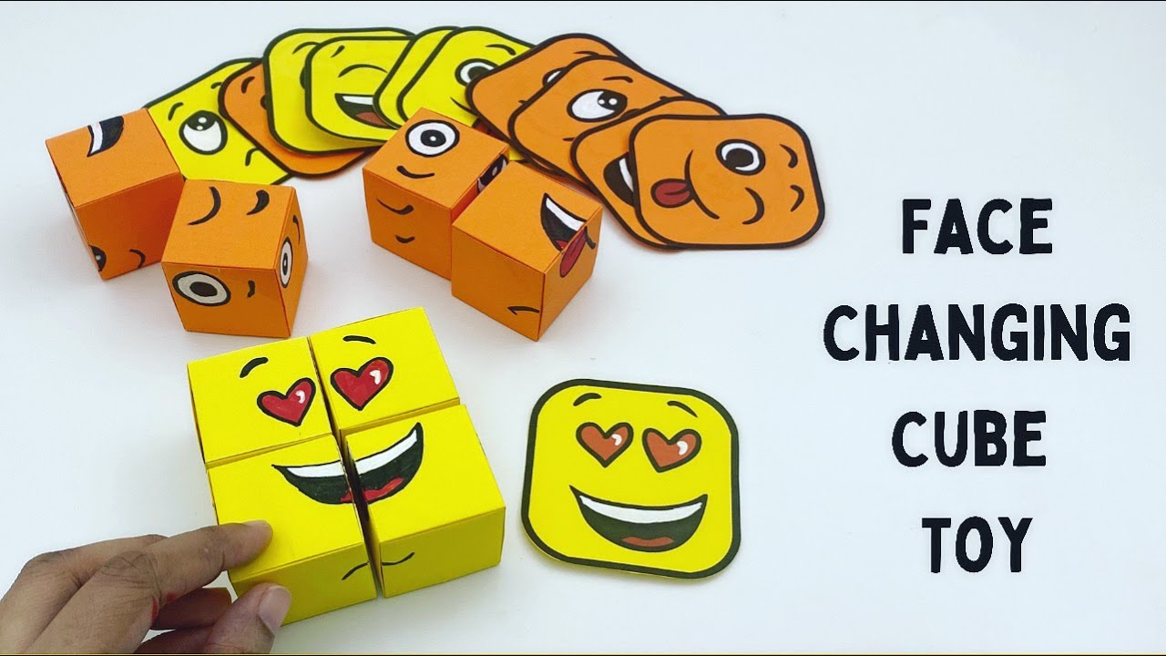 Face Changing cube toy For Kids / Origami Fidget toy / Moving Paper Toy ...