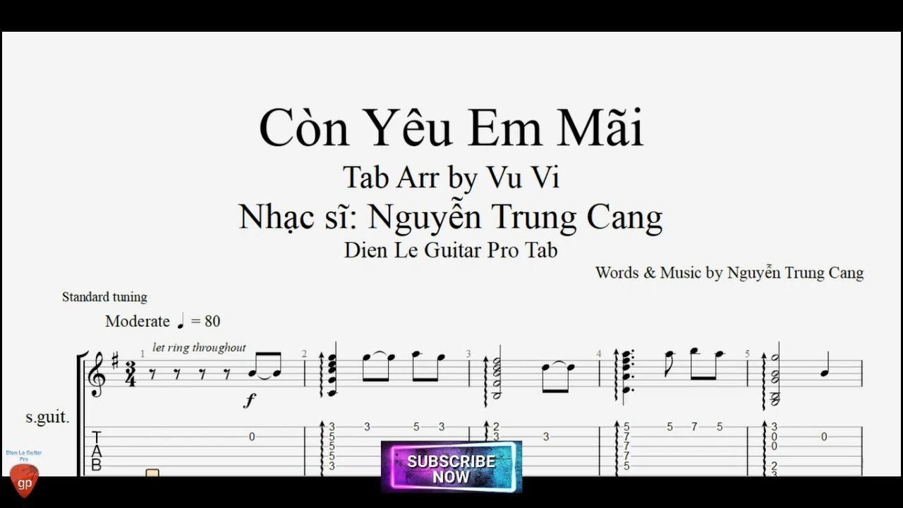 Còn Yêu Em Mãi by Nhạc sĩ Nguyễn Trung Cang with Guitar Tutorial FREE ...