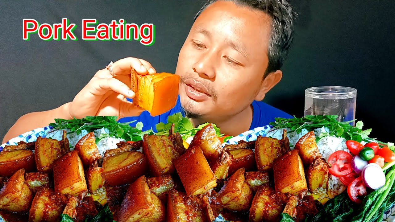 eating show video pork | eating desi food asmr | Badhiya Eats - YouTube