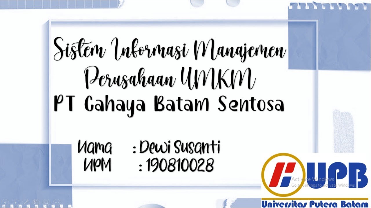 Sistem Informasi Manajemen Perusahaan UMKM - YouTube