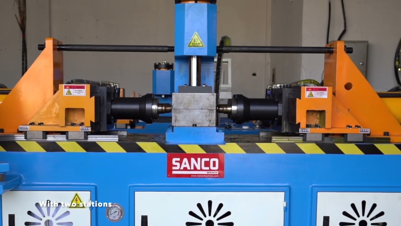 Double twin head tube pipe diameter end reducing expanding flaring ...