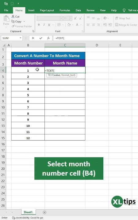 Convert Number to Month Name in Excel: Quick and Easy Methods - YouTube