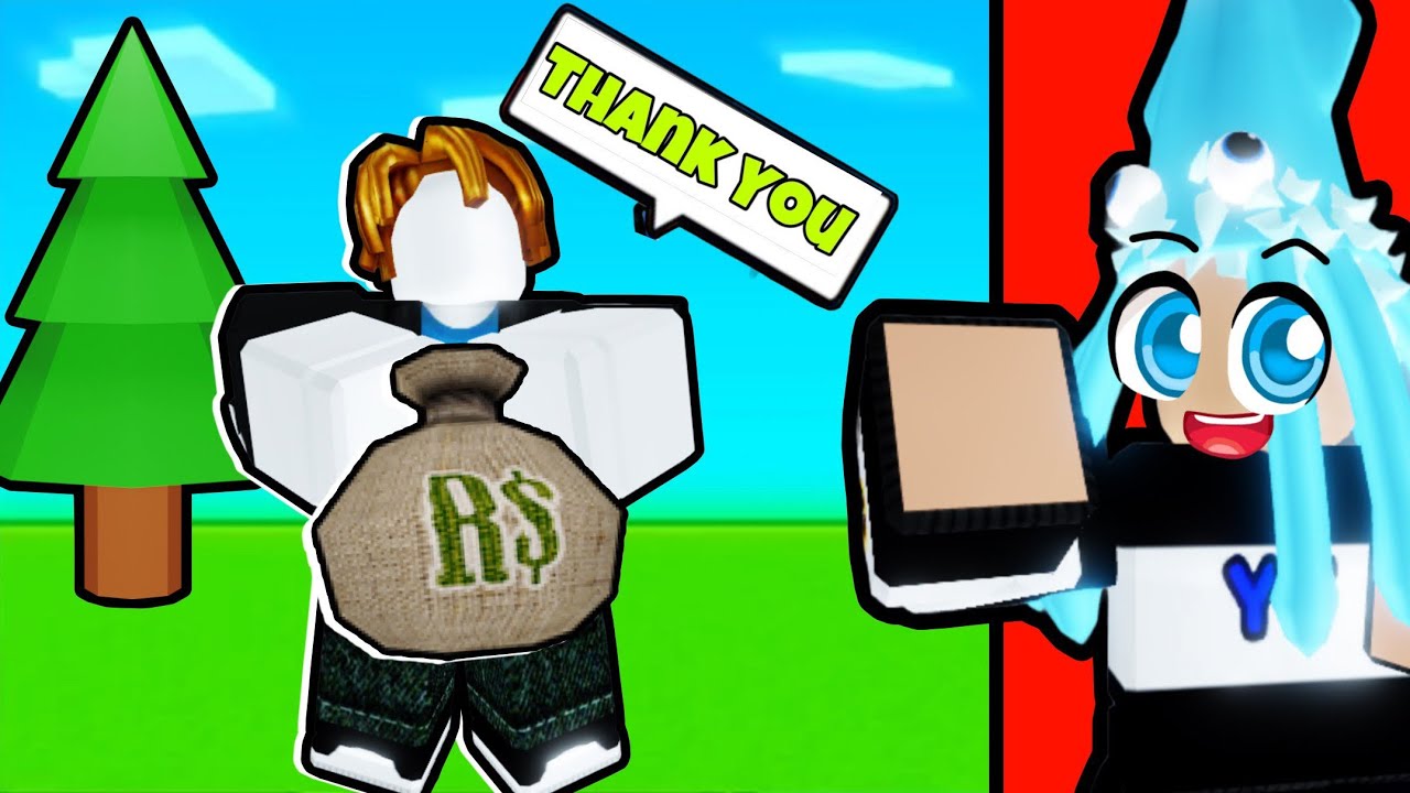 Giving RANDOMS 50 - 100 ROBUX ( Im broke now ) - YouTube